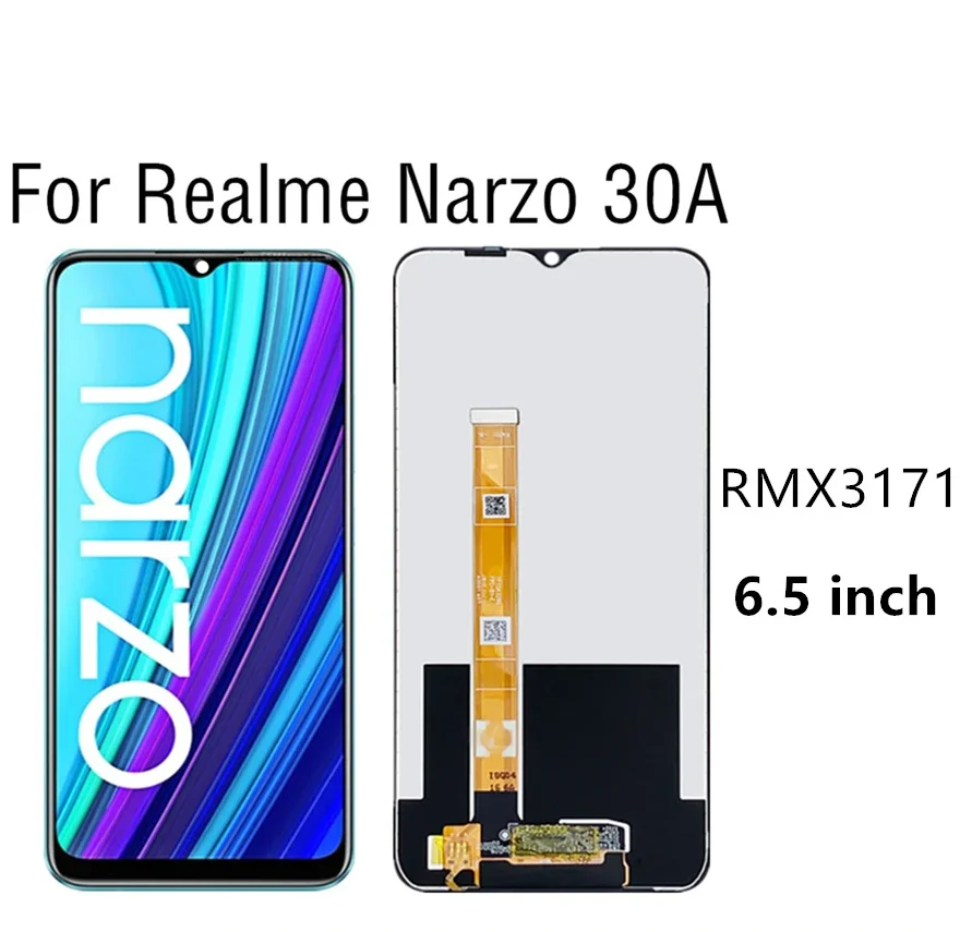 6.5 inch For Realme Narzo 30A LCD RMX3171 LCD DIsplay Touch Screen Digitizer Assembly ...
