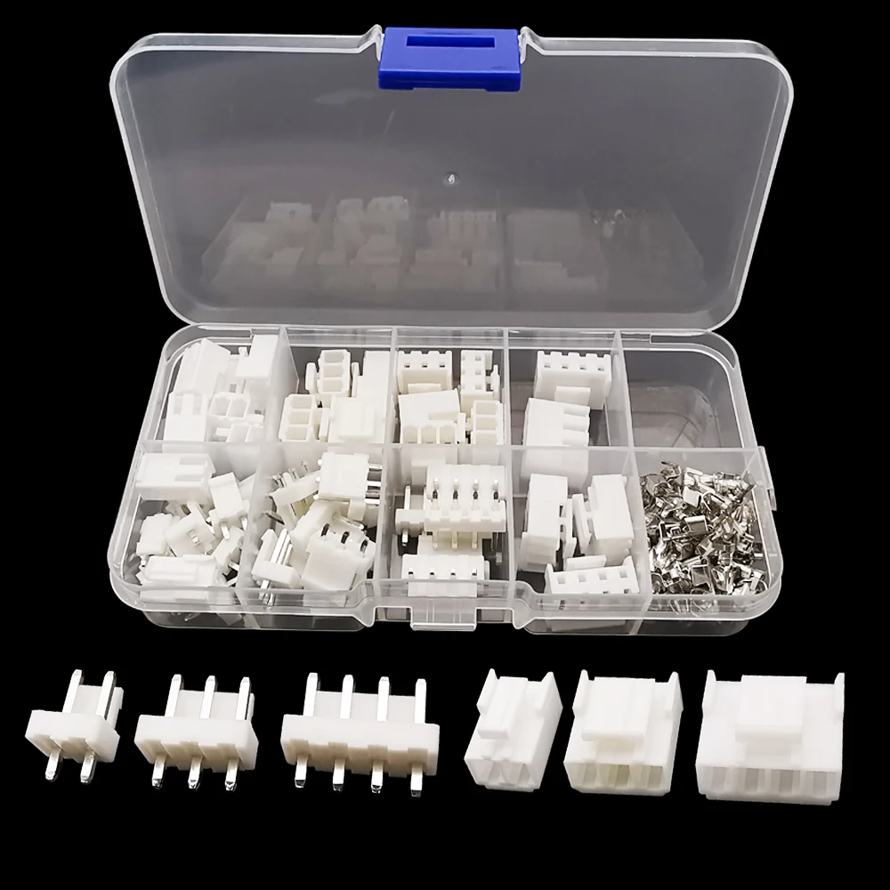 120Pcs/Box VH3.96 Connector JST VH3.96mm Pitch 2P 3P 4Pin Male Plug + Female Socket Housing ...