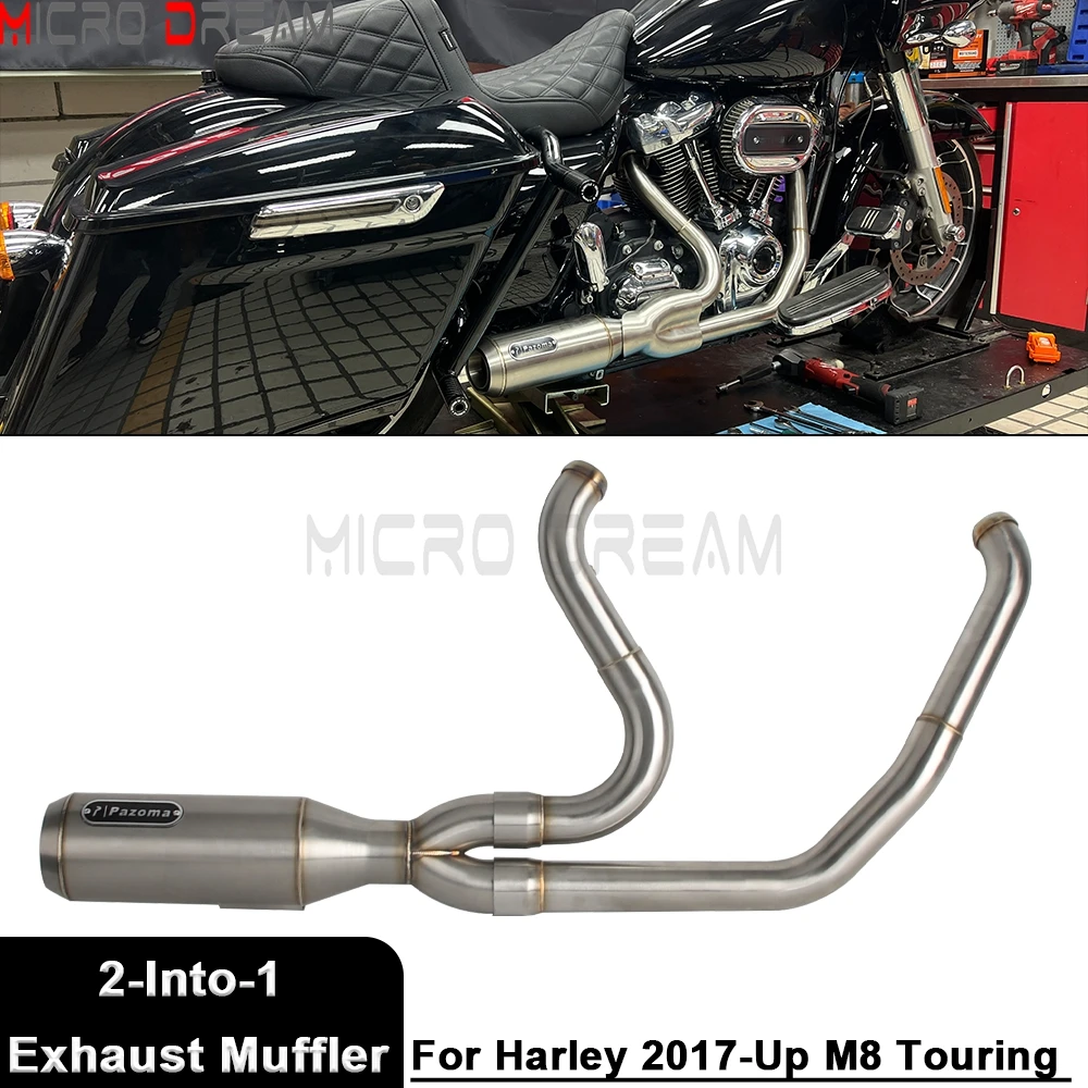 Motorcycle 2 Into 1 Exhaust Pipe System Stainless Steel Muffler For ...