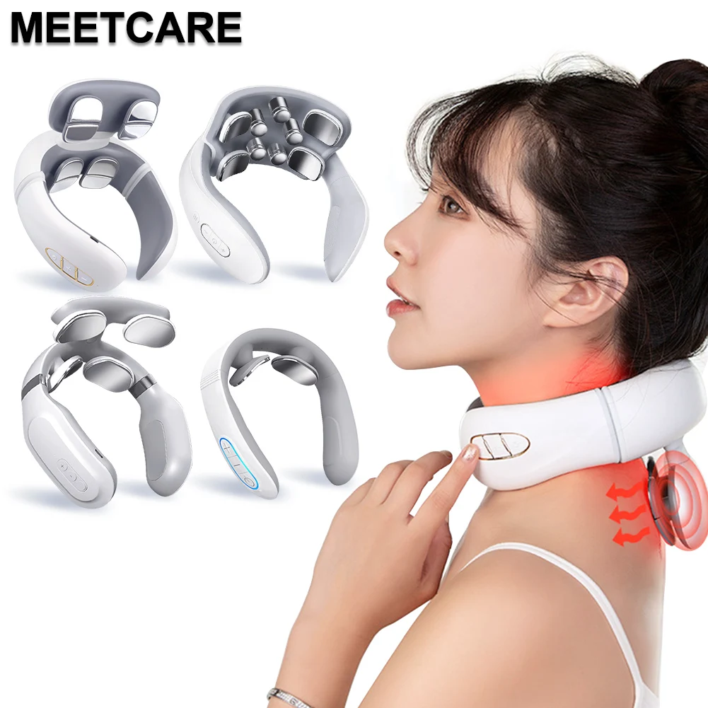Smart-TENS-Electric-Neck-Back-Pulse-Massager-Wireless-Heat-Cervical ...