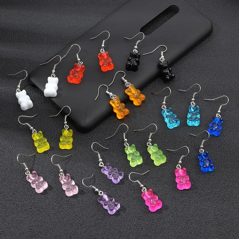 Creative-Cute-Candy-Colorful-Animal-Gummy-Bear-Earrings-Minimalism ...