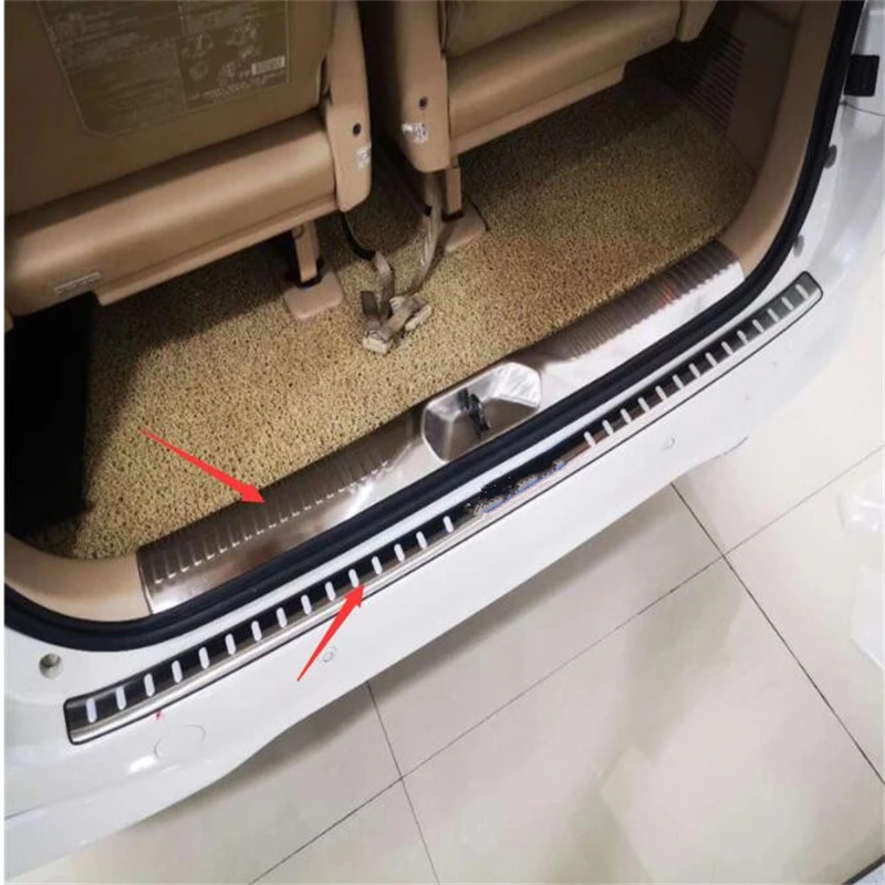 For Toyota Alphard 2008 2014 Stainless steel Car Trunk Rear Bumper Anti ...
