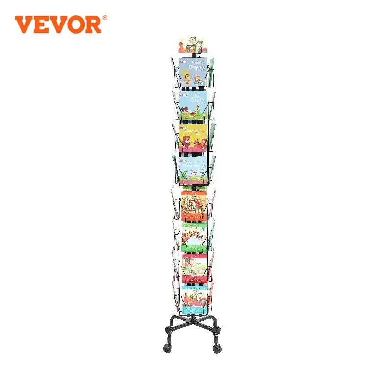 VEVOR-Greeting-Cards-Display-Rack-32-Pockets-Rotating-Postcard-Brochure ...