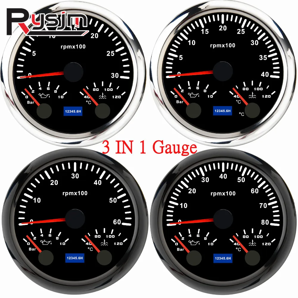 85mm-Tachometer-Gauge-0-3000RPM-4000RPM-6000RPM-8000RPM-3-in-1-Gauge ...