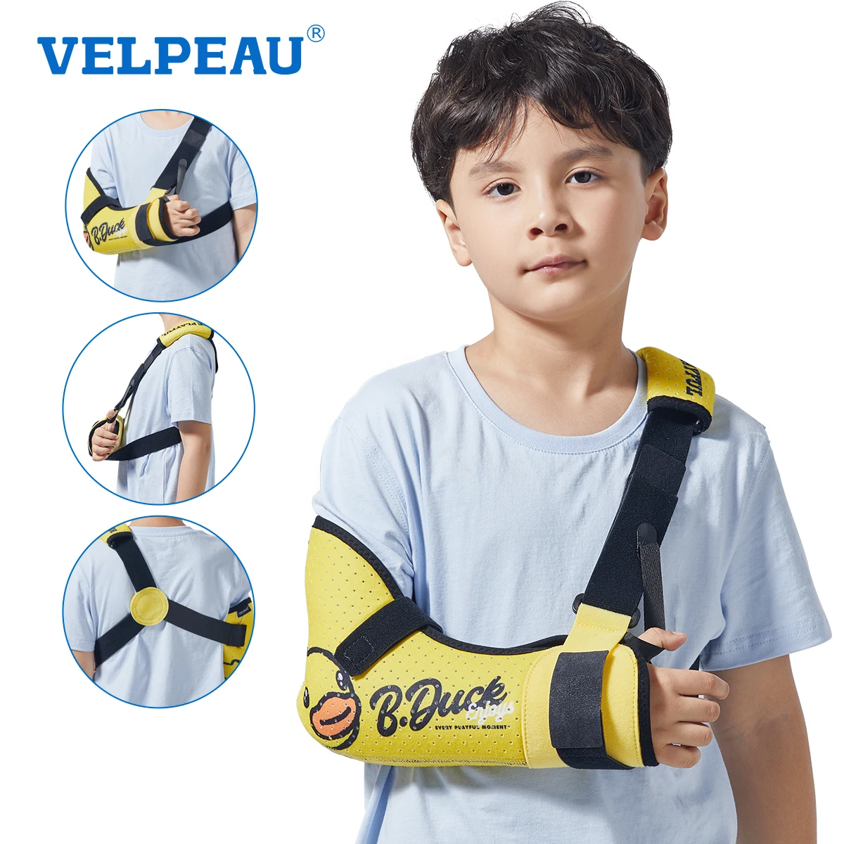 VELPEAU-Arm-Sling-Kids-Adjustable-Elbow-Brace-for-Fixing-Forearm-and ...