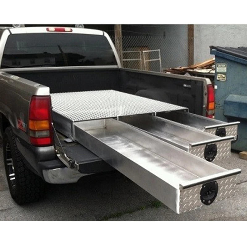 Aluminum Storage Truck Tool Box with Shelf and Drawers for Trailer and ...