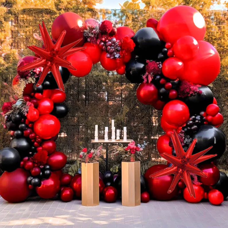 Burgundy-Wine-Red-Balloons-Garland-Arch-Kit-Red-Ballon-Exploding-Star ...