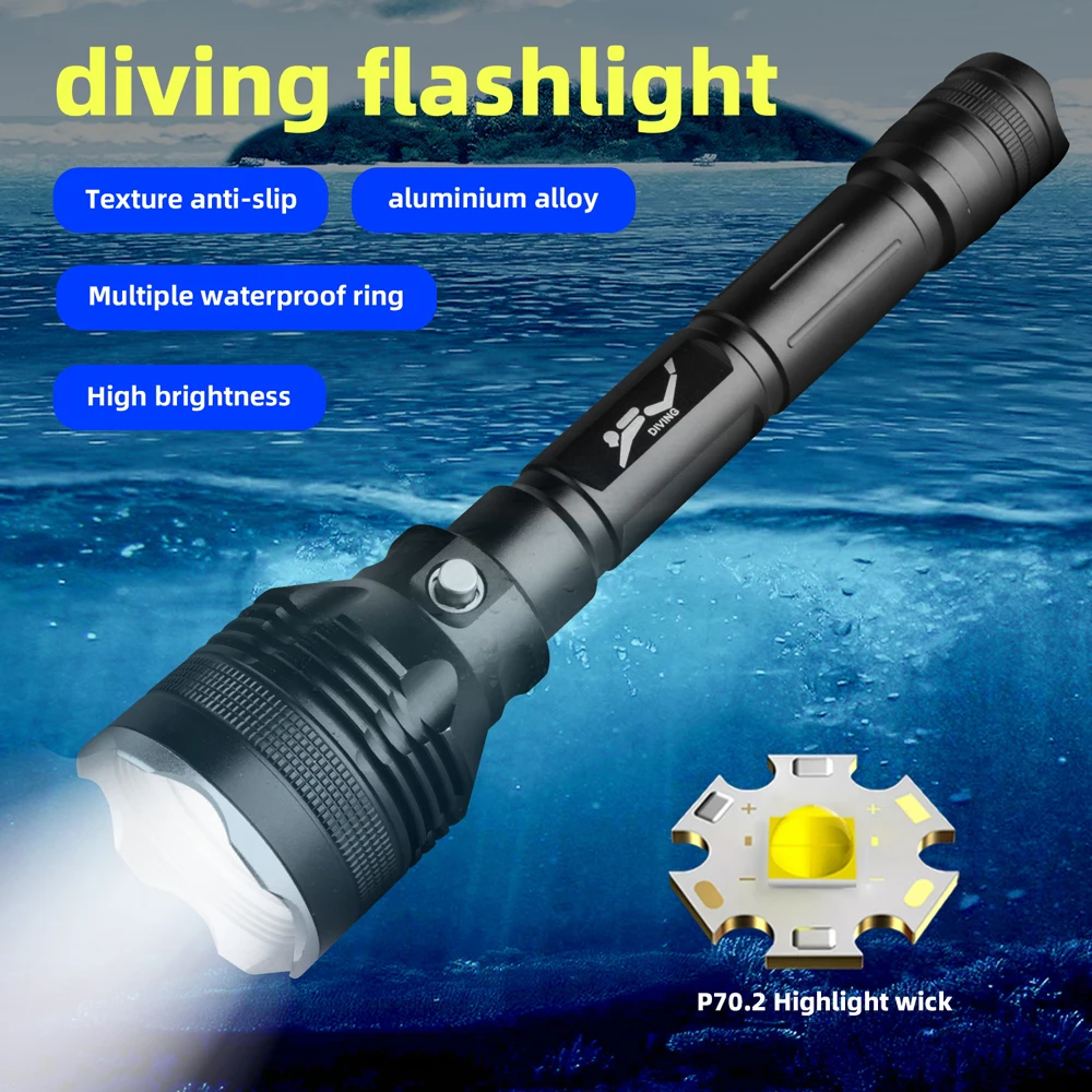 IPX8-Professional-Super-Powerful-Diving-Flashlight-18650-White-Light ...
