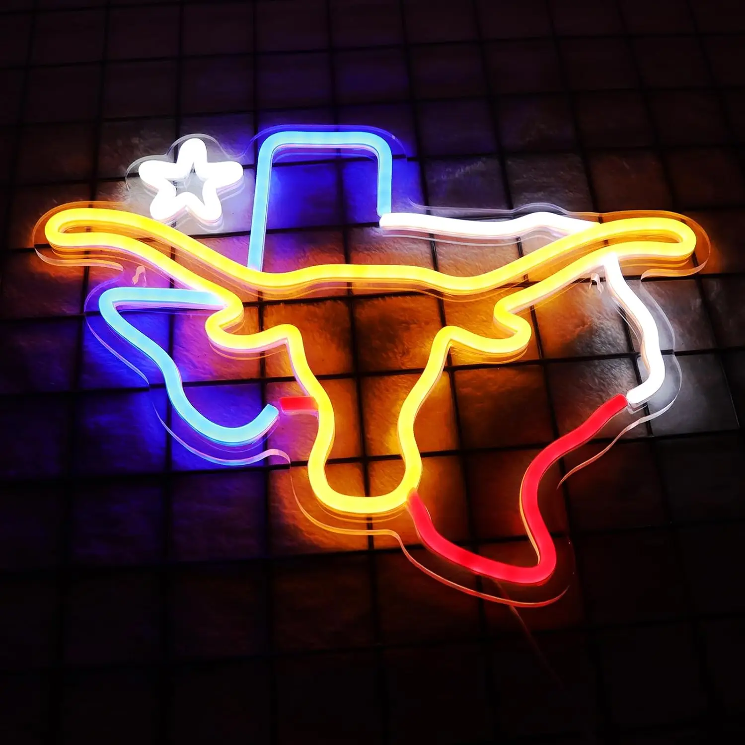 TEXAS-Longhorn-Neon-Sign-Western-Cow-Texas-LED-Neon-Lights-USB-Bull ...