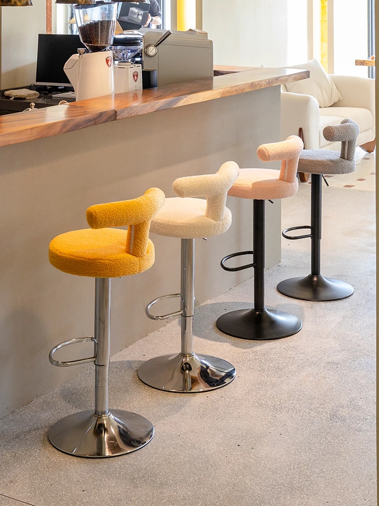 Rotating-High-Stools-with-Backrest-Round-Chairs-for-Bar-Kitchen-Counter ...