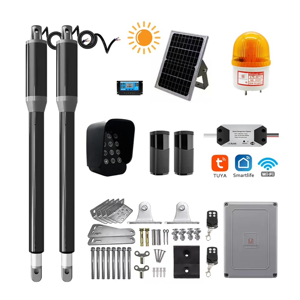 FULL-SET-OF-PKM-C01-L-SWING-ARM-AUTO-GATE-SYSTEM-Solar-Lighting-Dual ...