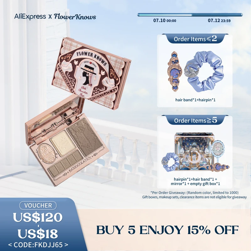 Flower Knows Chocolate Wonder-Shop Highlighter & Contour 4-color Makeup ...