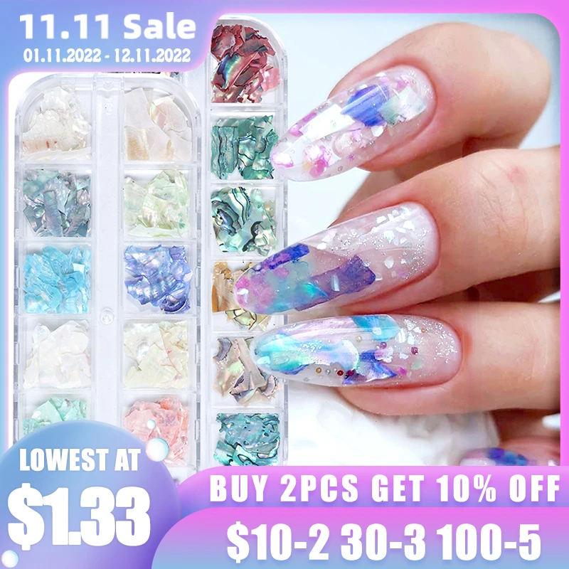Abalone Shell For Nails Mother Of Pearl Nail Art Mica Slice Mermaid ...