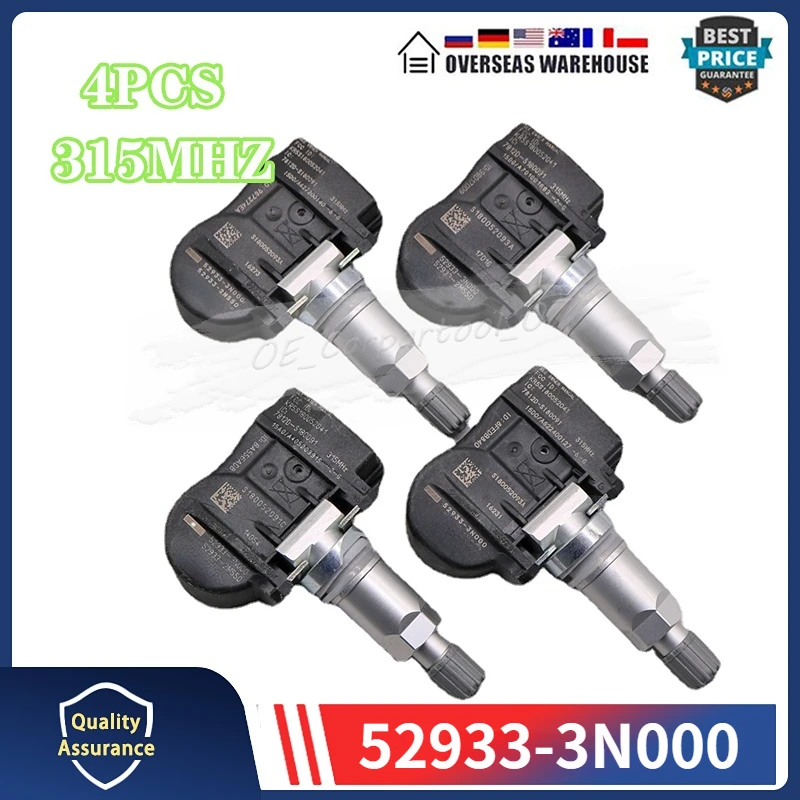 52933-3N000 52933-2M550 Датчик давления в шинах 4 шт. для Hyundai ...