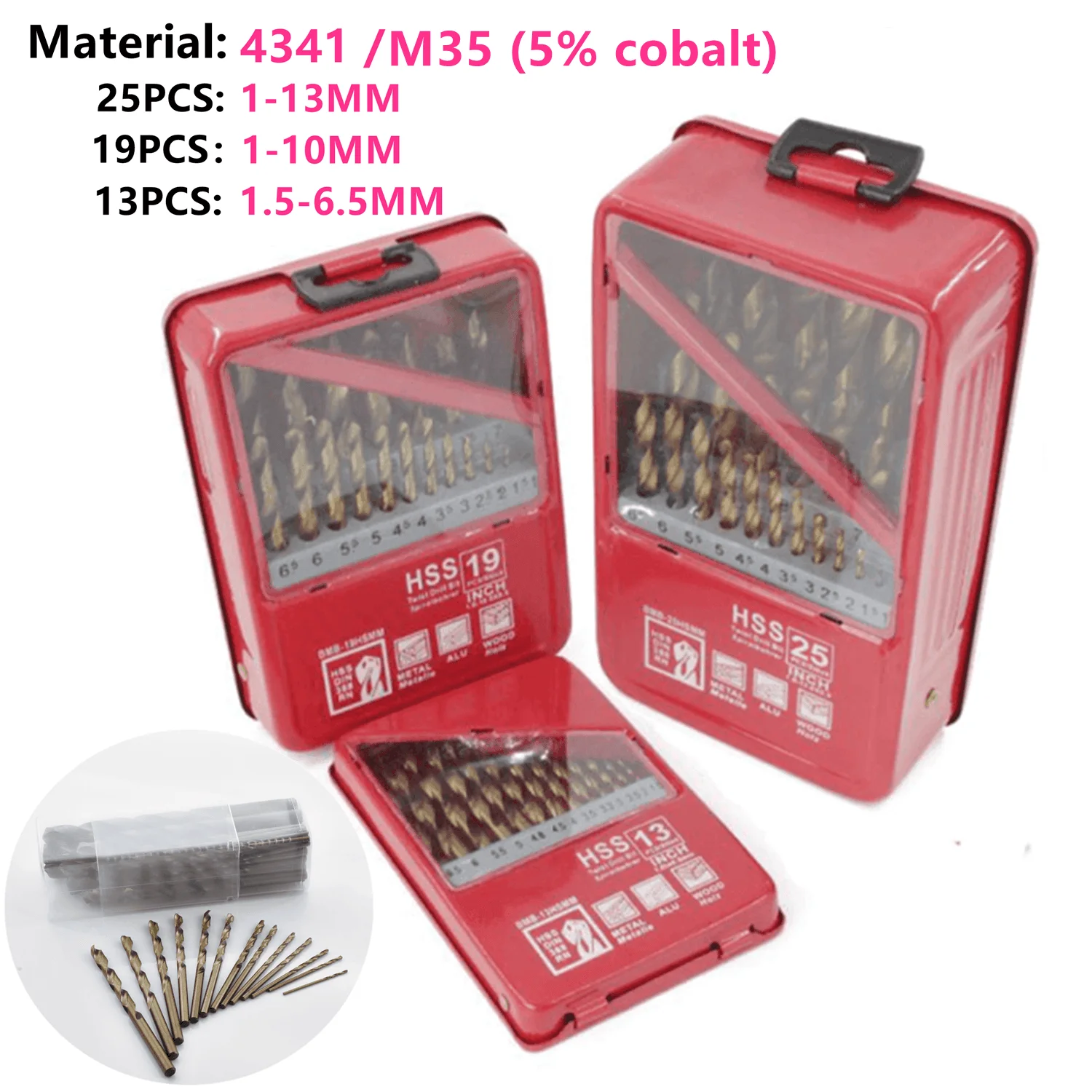 13-19-25pcs-1-0-13mm-Hss-Ti-Coated-Drill-Bit-Set-For-Metal-Woodworking ...