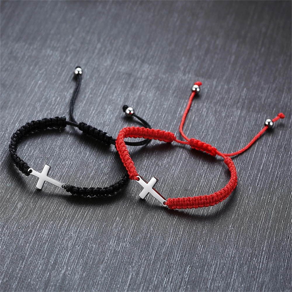 Vintage-Cord-Cross-Handmade-Adjustable-Braided-Bracelet-For-Women-Men ...