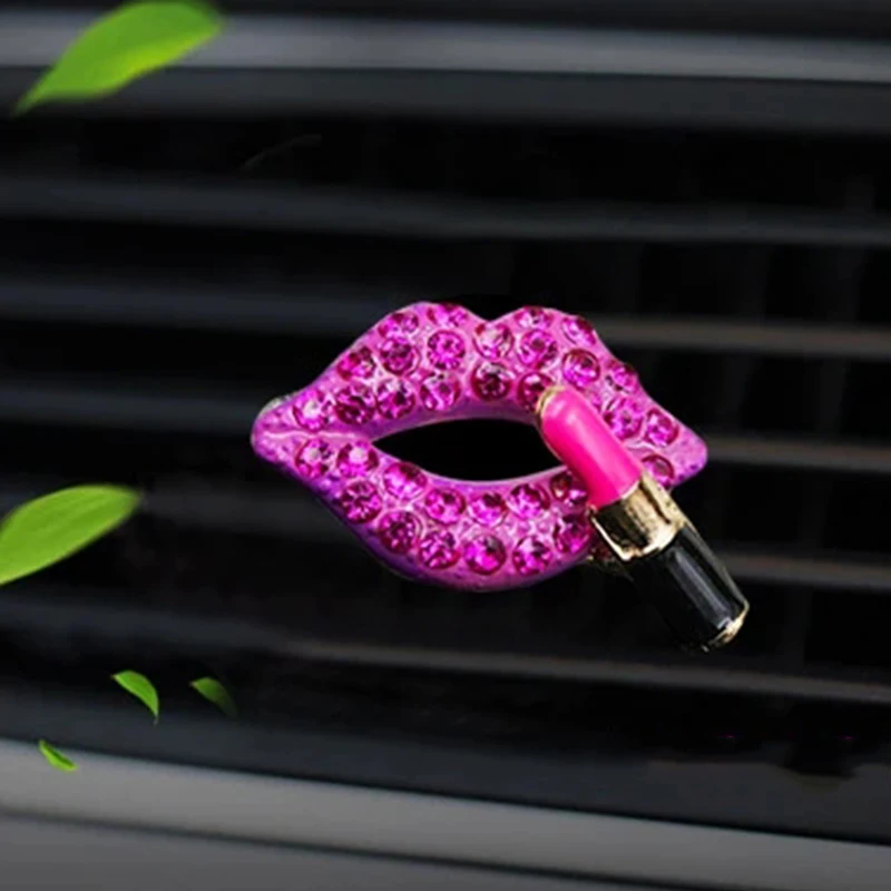 Car-Air-Outlet-Aromatherapy-Clip-Diamond-Red-Lips-Perfume-Clip-Perfume ...