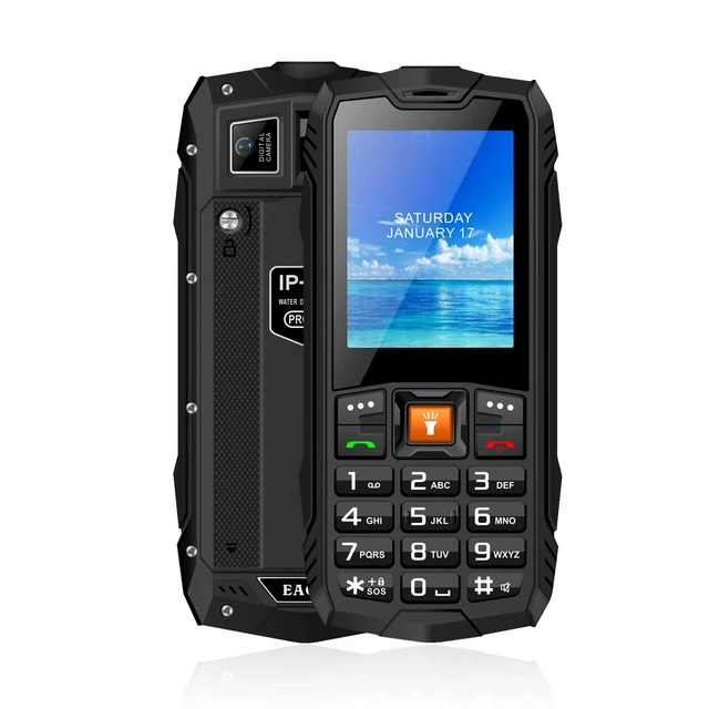 EAOR 4G Rugged Phone IP68 Waterproof Dustproof Feature Phones Dual SIM Big Battery Keypad Phone ...