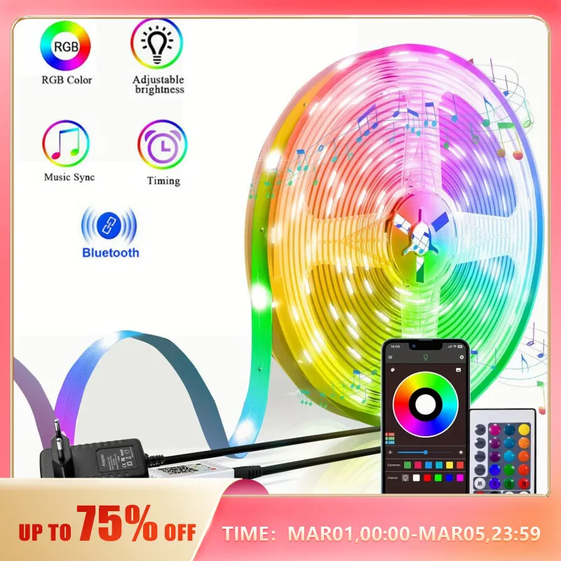 15M-20M-30M-40M-5050-LED-Strip-Lights-24V-For-Bedroom-Music-Sync-Color ...