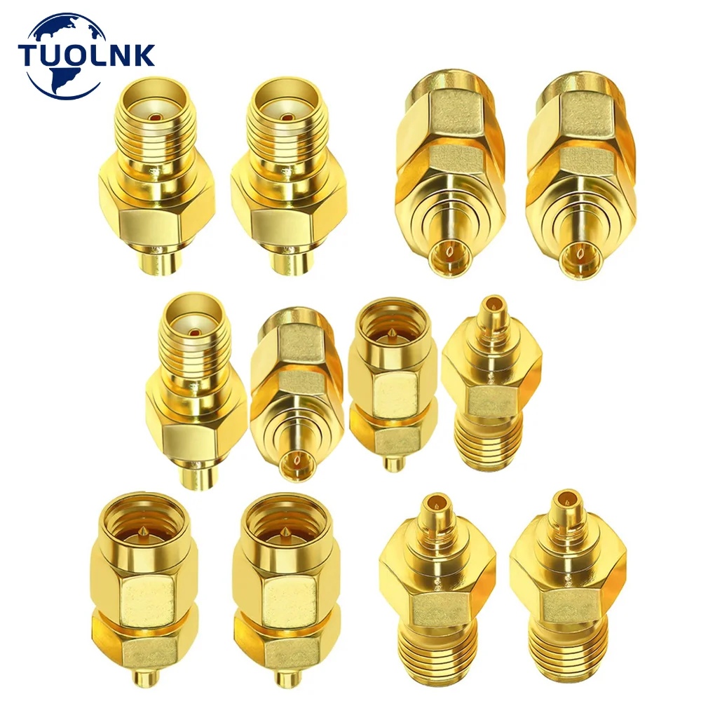 SMA-to-MMCX-Coaxial-Adapter-Kit-Pure-Brass-Male-Female-Coax-Connector ...