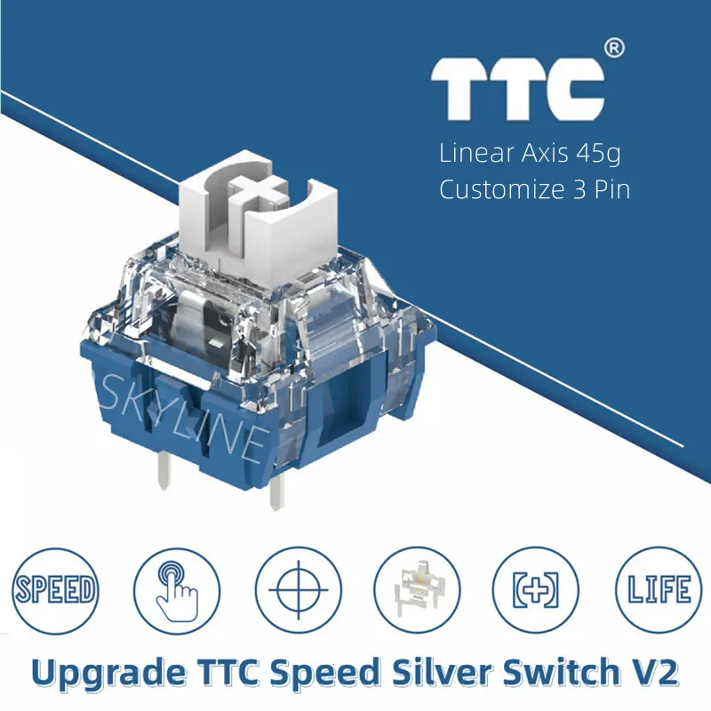 Upgrade-TTC-Speed-Silver-Switch-V2-Mechanical-Keyboard-Linear-Axis-45g ...