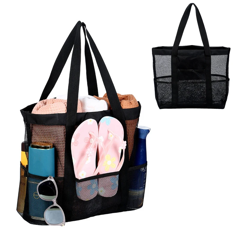 Hollow-Net-Beach-Bag-Multifunctional-Shoulder-Handbag-Travel-Wash-Bag ...