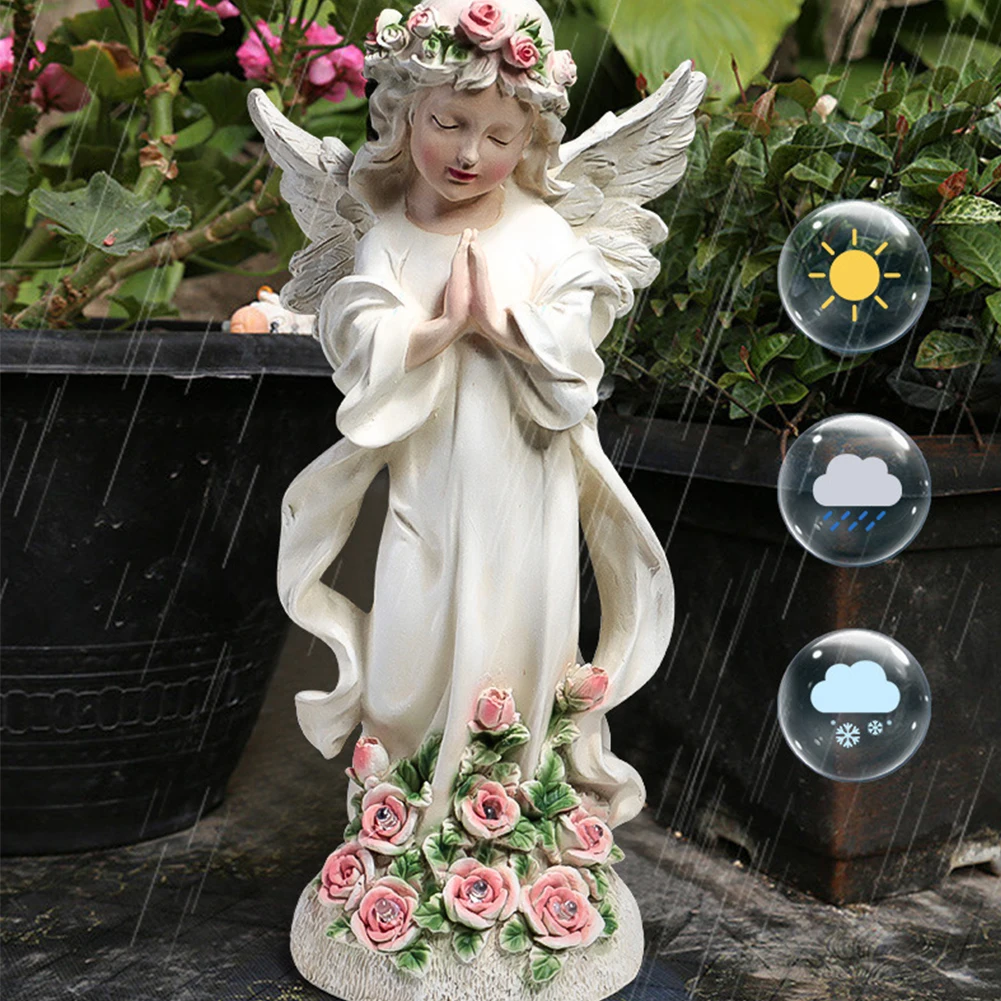 Solar-Angel-Sculpture-Night-Light-Waterproof-Resin-Fairy-Angel-Figures ...