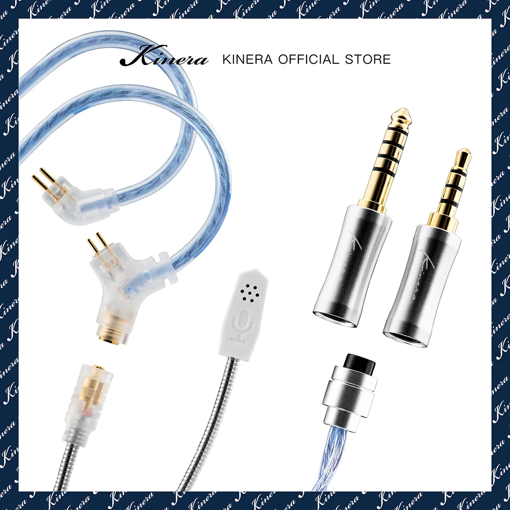 Kinera Gramr Microfone Modular (3,5mm + 4,4mm) OFC Banhado A Prata 0,78 pinos/Conector MMCX ...