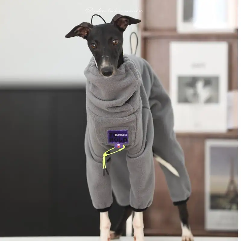 Fashion Italian Greyhound Clothes Grey Stretch Soft Fleece Whippet 4 ...
