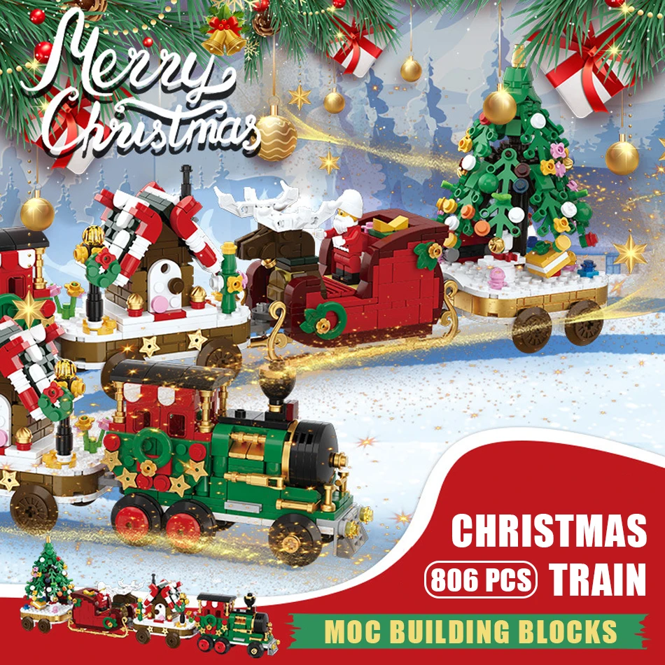 2024-Merry-Christmas-Train-Santa-Claus-Sleigh-Carriage-Christmas-Tree ...