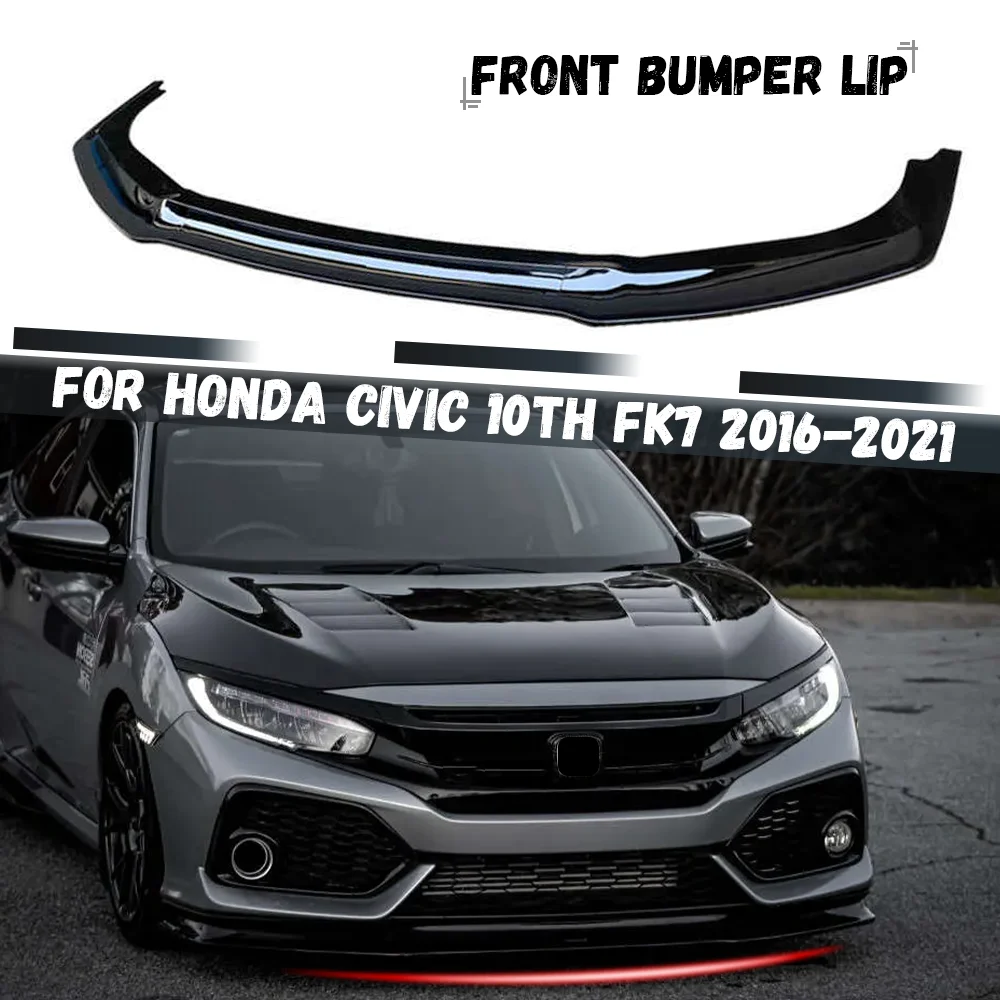 Front Bumper Spoiler Lip For Honda Civic 10th FK7 Hatchback SI 2&4 Door ...