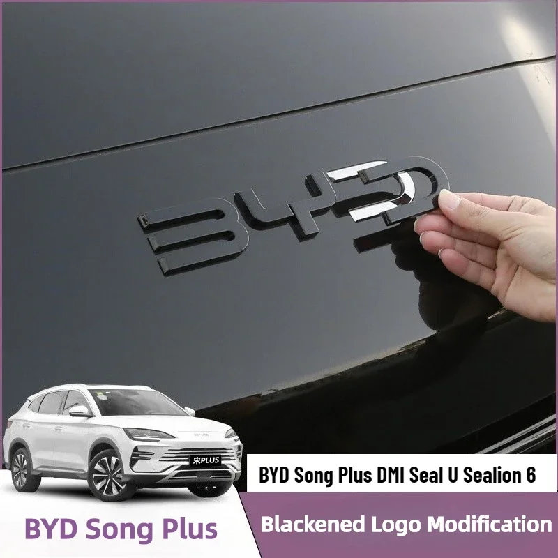 For BYD Song Plus DMI Seal U Sealion 6 Black Front Emblem Modification ...