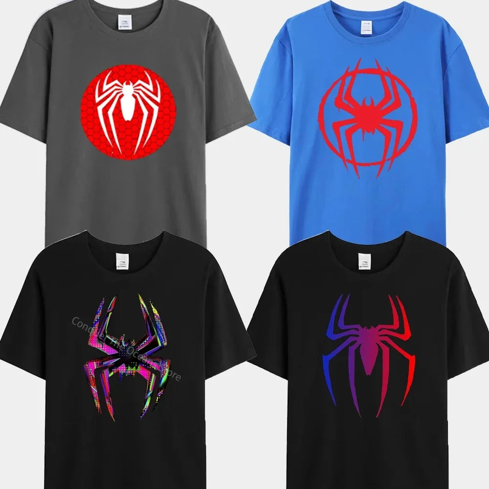Spider-Print-T-shirt-Men-s-Loose-and-Comfortable-Street-Wear-Short ...