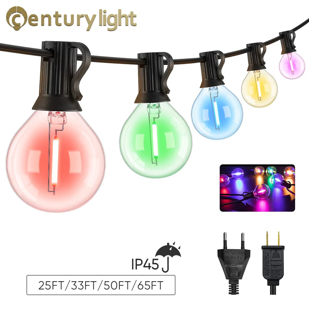 Waterproof-String-Light-G40-Led-Colored-Filament-Bulb-1W-E12-RGB-EU-US ...