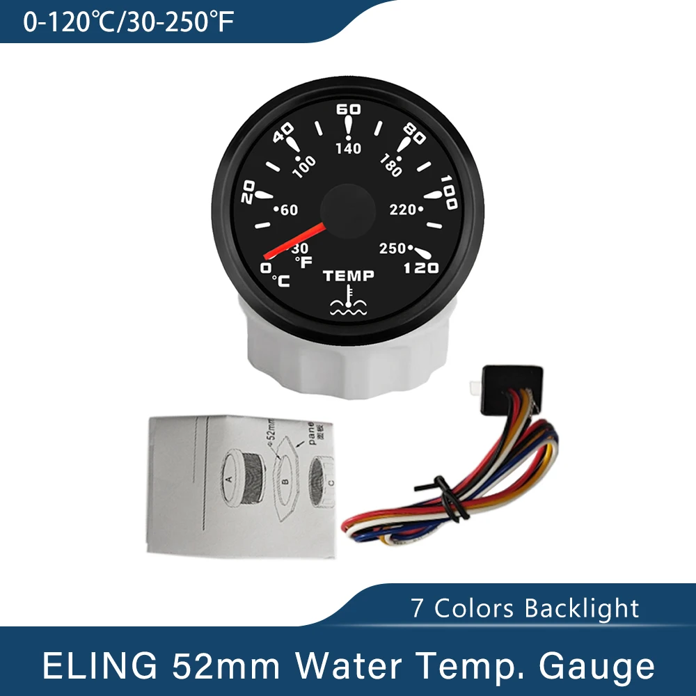 52mm-Water-Temp-Meter-0-120-30-250-Temperature-Gauge-Indicator-with-7 ...