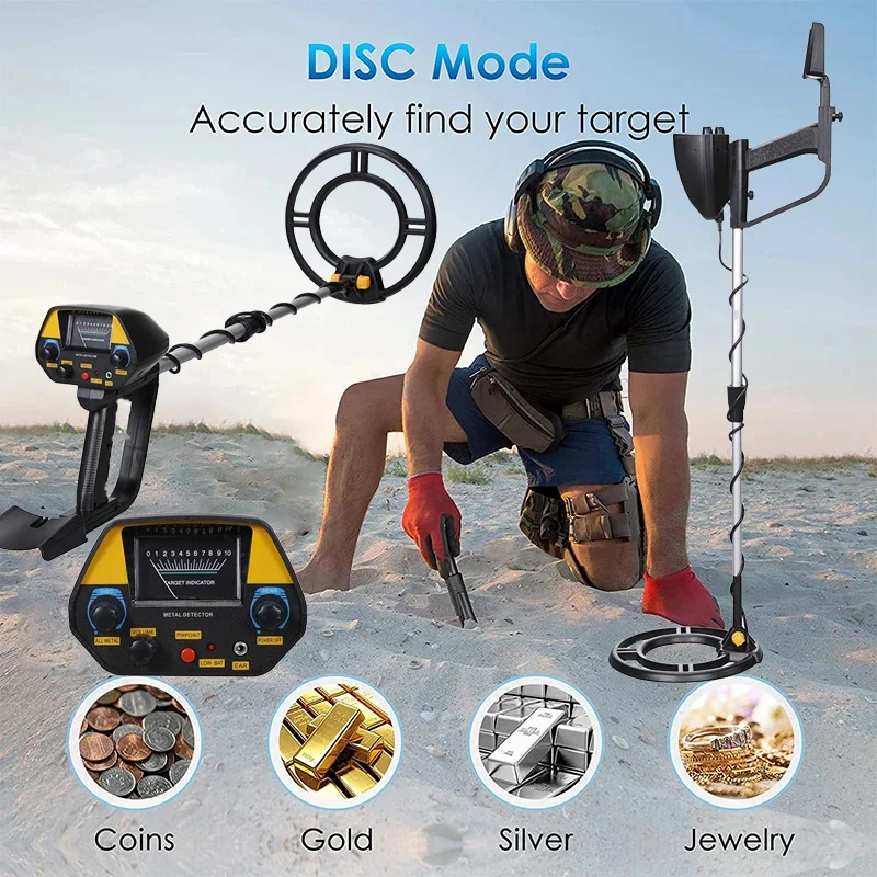 MD940 Lightweight Metal Detector with Waterproof Search Coil Gold ...