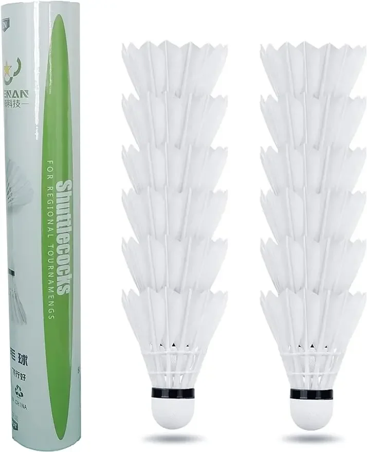 ZHENAN-12-Pack-Feather-Badminton-Shuttlecocks-with-camping-and ...