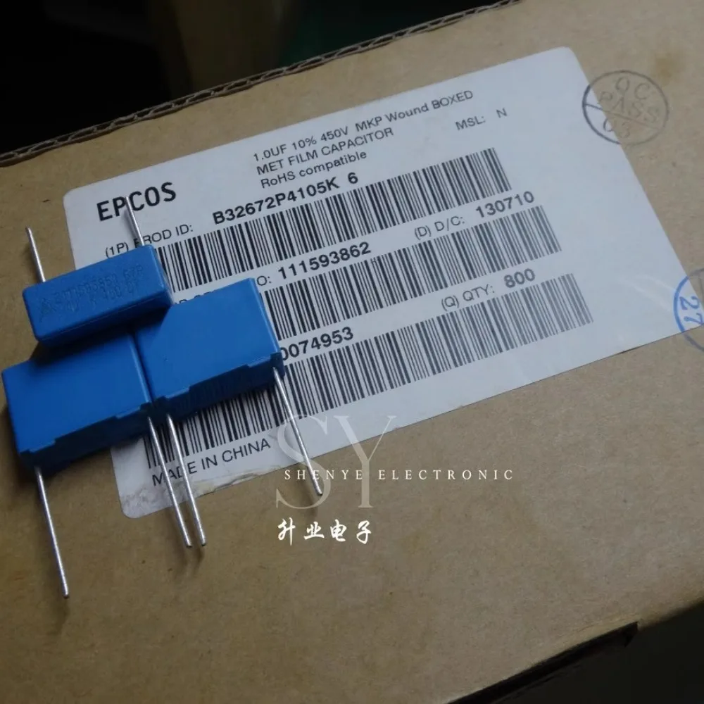 10PCS EPCOS 1.0uf/450v 1uf 1u0 105 brand new 15mm film capacitor ...