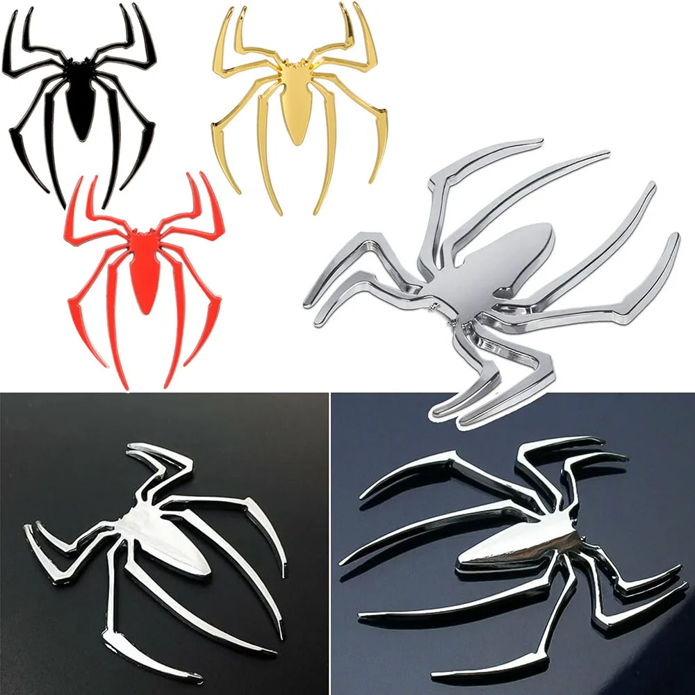 3D-Metal-Spider-Stickers-Car-Chrome-Emblems-Badges-Stickers-Decoration ...