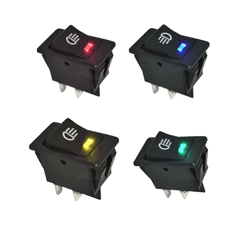 Universal 12v 35a Car Fog Light Rocker Switch 4pins Blue Led Dash ...