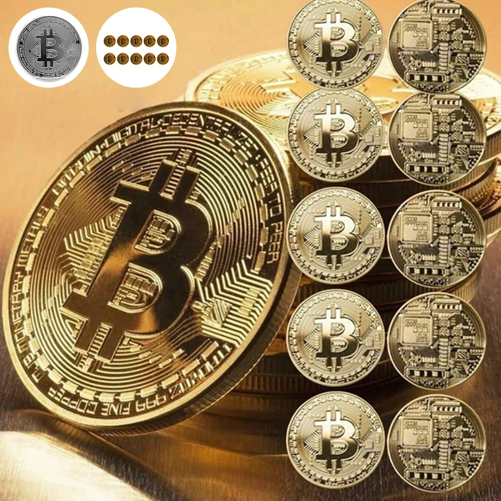 10pc-Bitcoin-Coin-with-Box-Gift-Physical-Metal-Silver-Coin-Art ...