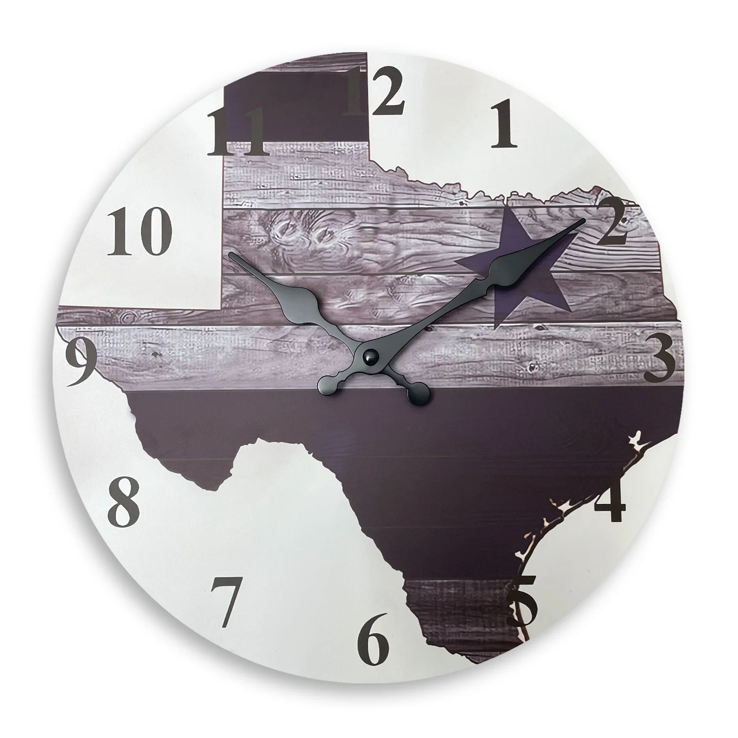 Creative-Wooden-Board-Texture-Star-Pattern-Wooden-Wall-Clock-Living ...