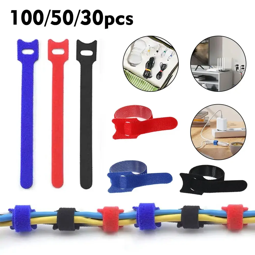 30pcs-50pcs-100pcs-Reusable-Cable-Ties-Multi-Colored-Plastic-Reusable ...