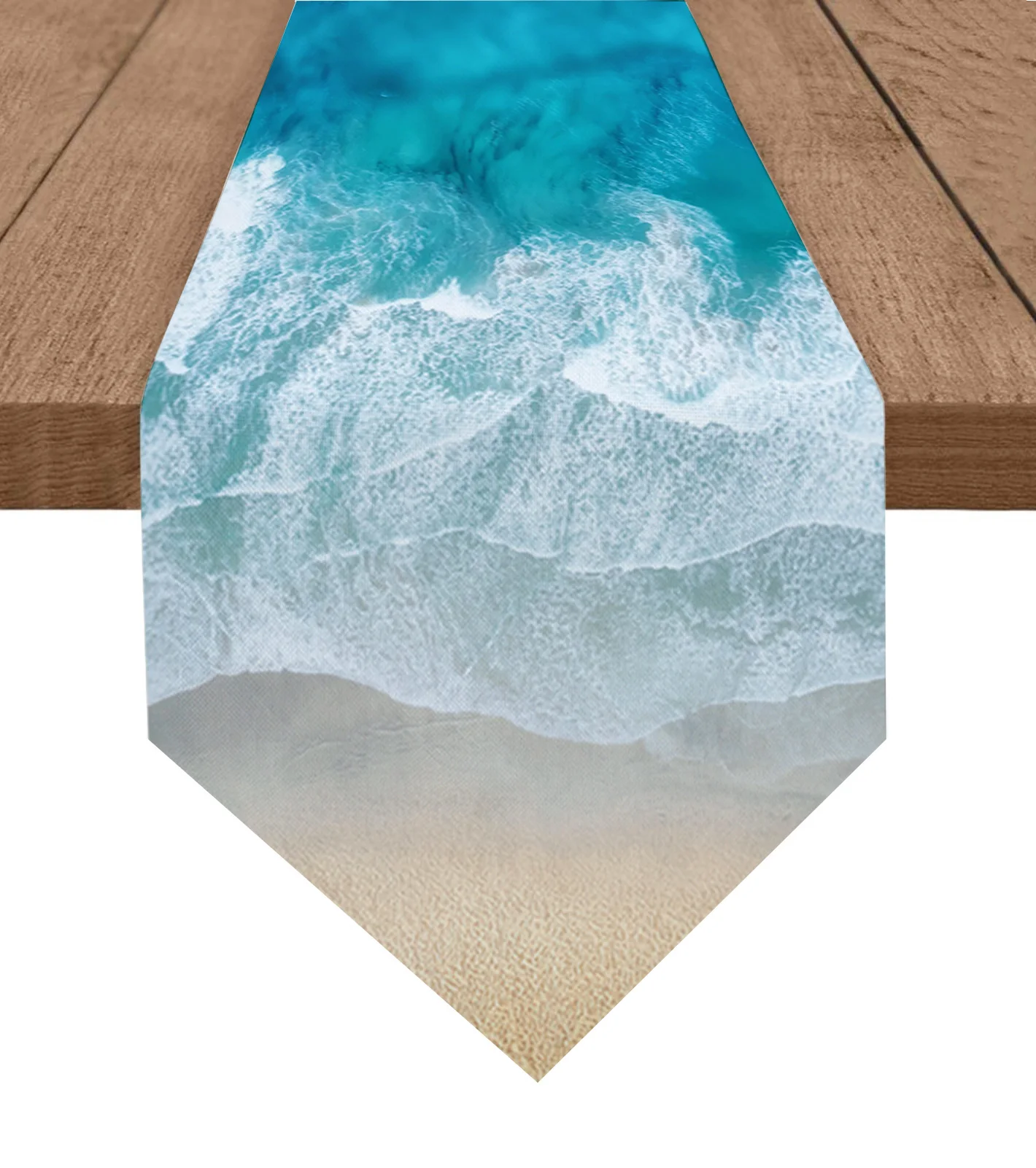 Ocean-Beach-Waves-Table-Runner-Wedding-Party-Tablecloth-Coffee-Dinning ...