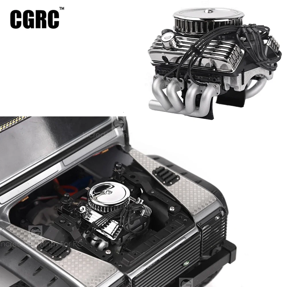 Classic-V8-F82-Simulated-Engine-Motor-Fan-Radiator-For-1-10-RC-Crawler ...