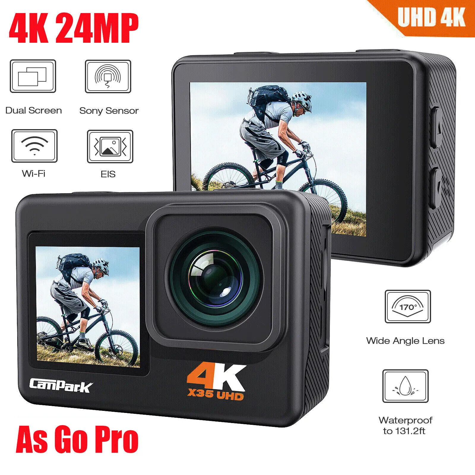 4K-Sports-Action-Camera-Dual-Screen-24MP-30FPS-WiFi-40M-Waterproof-Underwater-Remote-Control-EIS ...