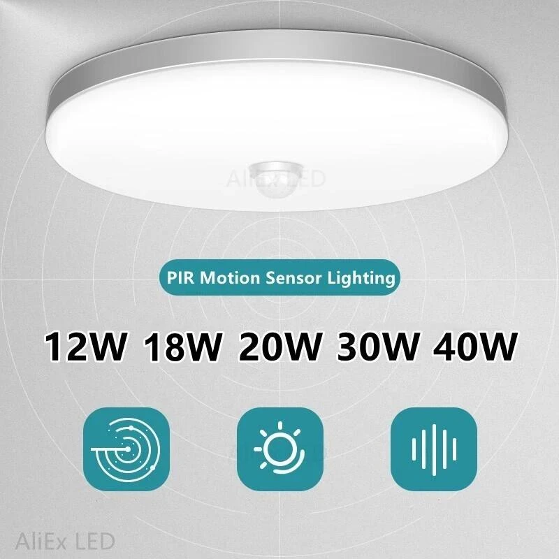 LED Ceiling Lights PIR Motion Sensor Smart Home Lighting 12W 18W 20W ...