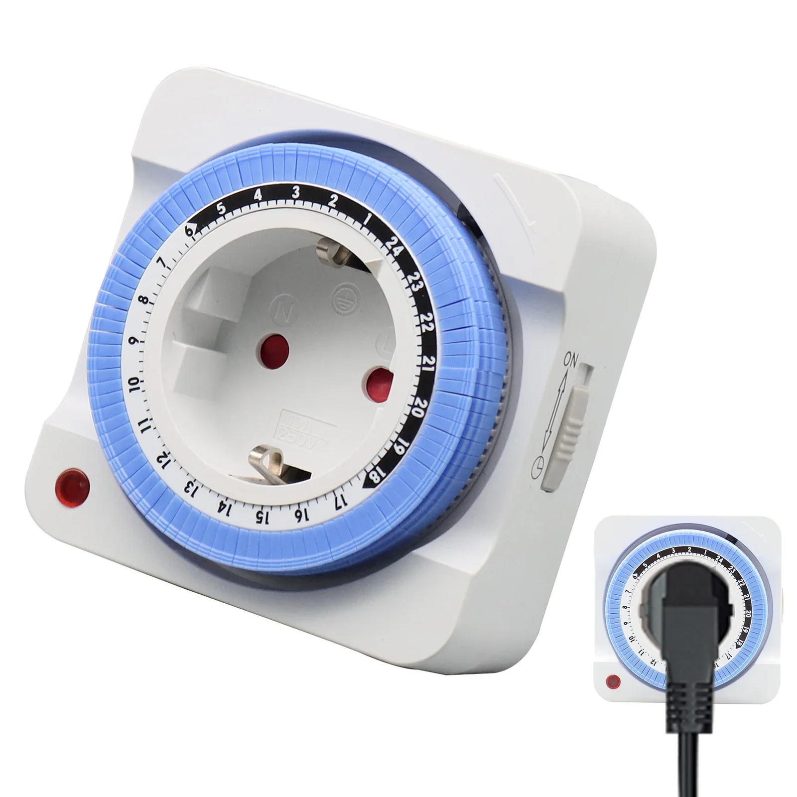 MT06A-GR-16A-Mechanical-Timing-Switch-Socket-24-Hours-Cycle-Automatic-Power-Off-Timer-Timing ...