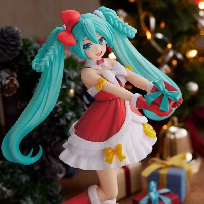 Hatsune-Miku-figura-tem-tica-de-fiesta-vestido-rojo-sostiene-un-regalo ...