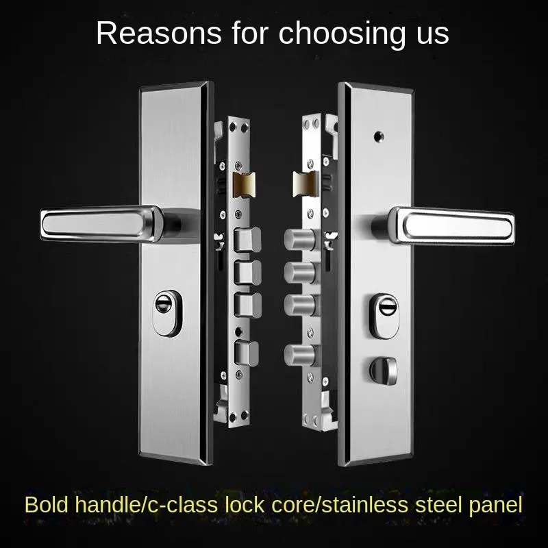 Locks-Universal-Entrance-Security-door-lock-Stainless-steel-shinny ...